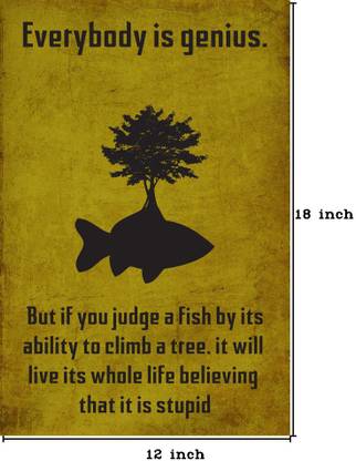 Everybody is Genius - Albert Einstein Paper Print - Quotes & Motivation ...