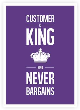 Customer is King Business Motivational Typography Shop Wall Decor ...
