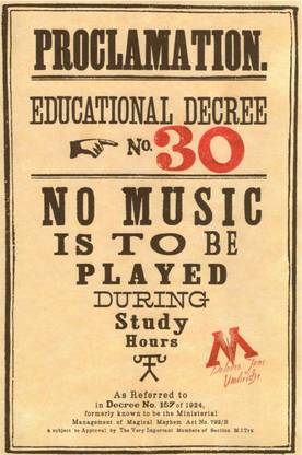 Proclamation - No Music To Be Played Paper Print - Movies posters in ...