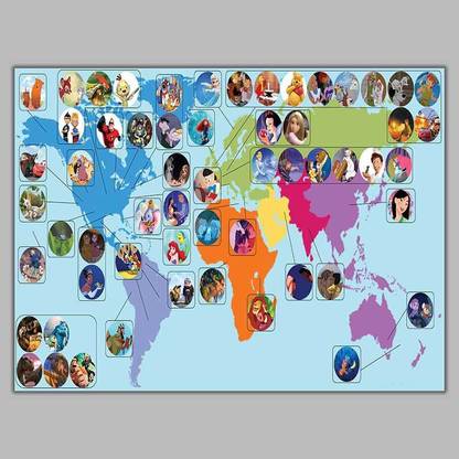 Disney World Map Poster Photographic Paper - Abstract, Animals ...