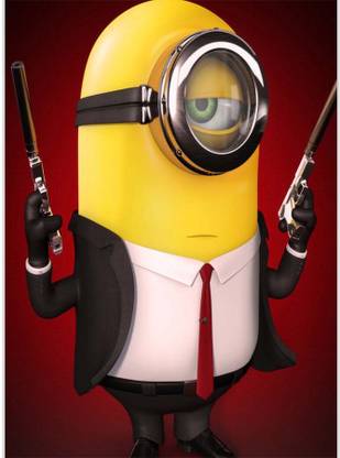 Minion With Guns Poster (12 x 18 Inches) by Shopkeeda Paper Print ...