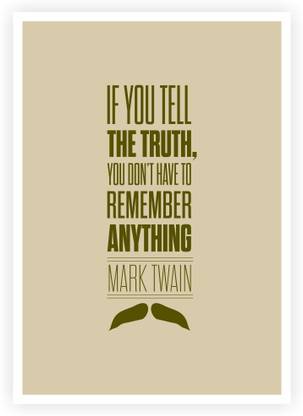 Mark Twain Inspirational Quote Truth Life Modern Poster Paper Print ...