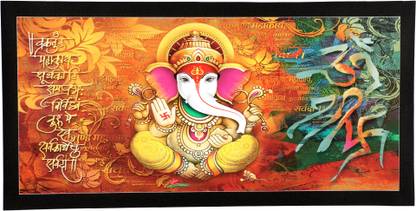 Ganesh-ji With Black Border Unframed Sparkle Wall Sticker Poster ...