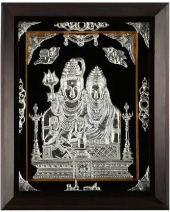 CAREOFGOD Pure Silver Moulded Shiva Parvathi Religious Frame Price in ...