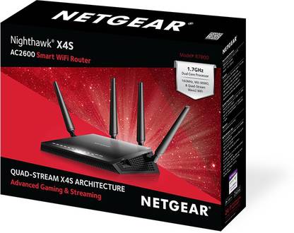 NETGEAR AC2600 Nighthawk X4S Smart WiFi Gaming Wireless Router 2.4 GHz ...
