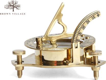 Brown Village Engineering Scale & Compass Decorative Showpiece - 2 cm ...