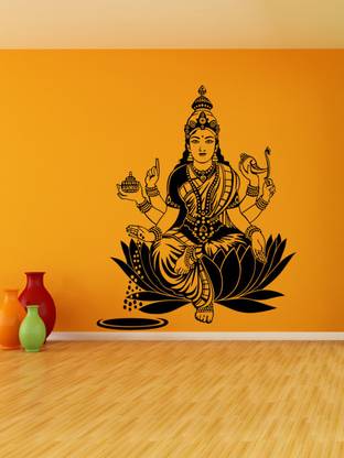 Trends on WALL 77 cm Devi Maa Laxmi Ji Self Adhesive Sticker Price in ...
