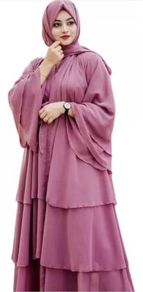 Dubai Collection Women's New Design Multi Layer Frill Pink Burkha ...