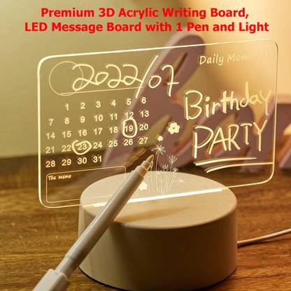 MOODY 3D Acrylic Light Writing Board with Pen & Light, LED Message ...