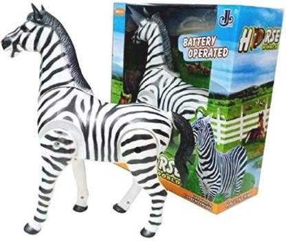Minna Bazzar Moving Horse Toys for Kids Big Size Plastic Walking Zebra ...