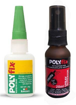 POLYFIX Instant Glue Gel with Spray Activator for General purpose ...