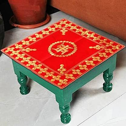 Shopperduniya Red Velvet Designer Aasan Pooja Cloth Mat Mandir Temple ...