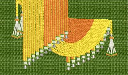 TENTINDIA GREEN BANANA LEAF CHATAI WITH BEAUTIFUL FLOWER MALA AND ...