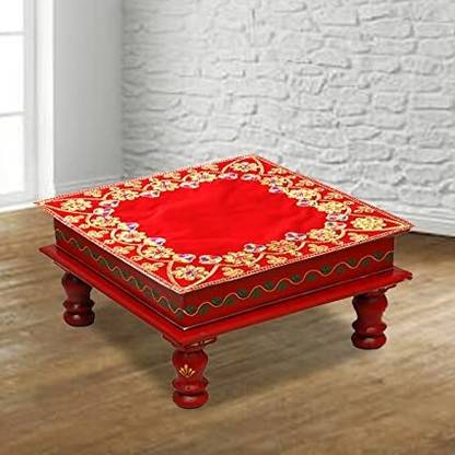Shopperduniya Red Velvet Designer Aasan Pooja Cloth Mat Mandir Temple ...