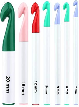 craftistics Hook 7 Size Crochet Hook Set (7mm-20mm) for Big Size Yarn ...