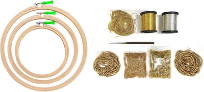 rawzone Aari Work Kit With Wooden Embroidery Ring/Hoop Size (7,8,9 ...