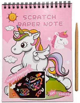 Flipkart.com | Taufa Villa Unicorn scratch book for kids art & craft ...
