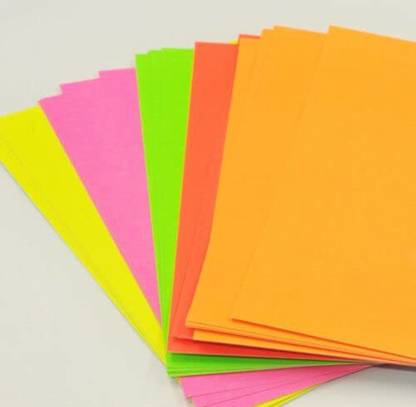 Flipkart.com | KRSNA ART A4 Neon sheets Pack of 100 Sheets (10 Colors x ...