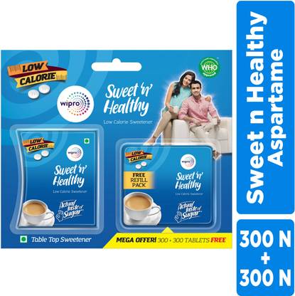 Sweet n Healthy Sugar Substitute Aspartame Tablets, Low-Calorie ...