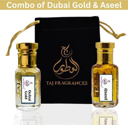 Taj Fragrances Combo Of Dubai Gold And Aseel Attar for Unisex Perfume Oil Luxury Scent Floral ...