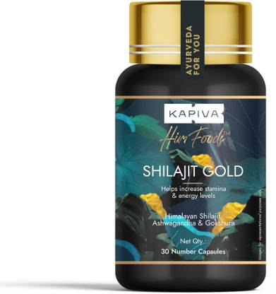 Kapiva Shilajit Gold 30 Capsules | Contains 24 Carat Gold | Boosts ...