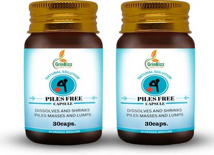 grinbizz Piles Free Capsule/Effective Relief from Piles/Stop Bleeding ...