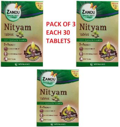 ZANDU Nityam Ayurvedic Laxative 3x 30 Tablets Price in India - Buy ...