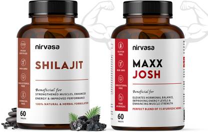 Nirvasa Shilajit Tablets for Energy and Maxx Josh Tablets For Strength ...