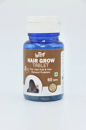 YTM Hair Grow Tablet Control Hair Fall, Grow faster hair vitamin- 60 ...