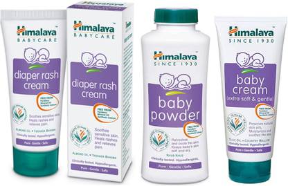 HIMALAYA Baby Rash Cream (50g) + Powder (100g) + Baby Cream (50g ...