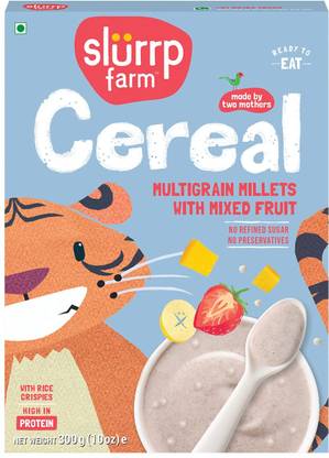 Slurrp Farm No Refined Sugar Instant Cereal, Mixed Fruits and Rice ...