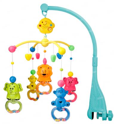FIDDLERZ Musical Bed Bell Cot Mobile Rotating Fruit Cot Light Rattle ...