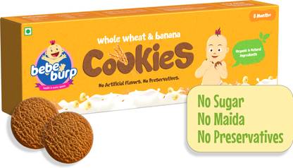 bebe burp Organic Baby Whole Wheat Cookie Snacks - 150g, Tasty ...
