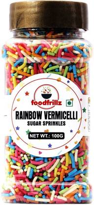 foodfrillz Sugar Sprinklers for cakes (Multiflavoured Strands) 100 g ...