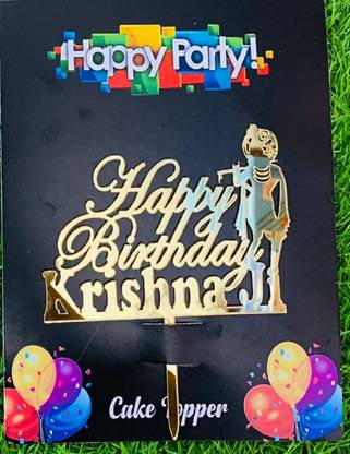 giftsrus Happy Birthday Krishna Cake Topper Janamashtmi Celebration ...