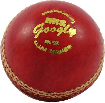 HRS Googly Hand Stitched Cricket Leather Ball 2 Piece 6 PC Box (Red ...