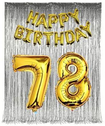 Flipkart.com | METROL Solid Number 78 Happy Birthday Banner with Fringe ...