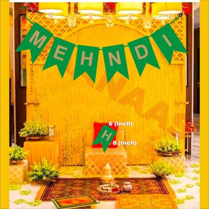 Balaji Mehndi Decoration Banner/Mehndi rasam/For Girls & Boys Wedding ...