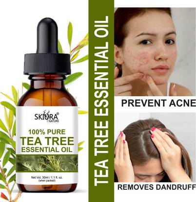 Skiura Nature Tea Tree Essential Oils for Skin, Hair, Face, Acne Care ...