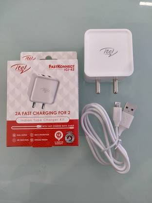 itel Supercharge 2 A Wall Charger for Mobile with Detachable Cable ...