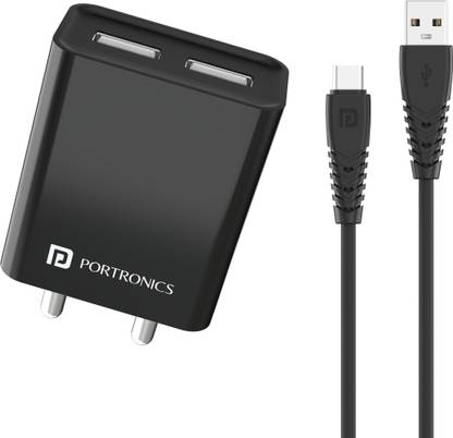 Portronics 12 W 2.4 A Multiport Mobile Charger with Detachable Cable ...