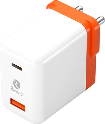 Rivano 66 W PD 3 A Wall Charger for Mobile with Detachable Cable ...