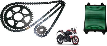 Digital Craft BAJAJ PULSAR RS 200 CHAIN SPROCKET KIT WITH AIR FILTER ...