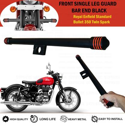 SRPHERE Customised Black Single Rod Leg Guard for Royal Enfield Classic ...