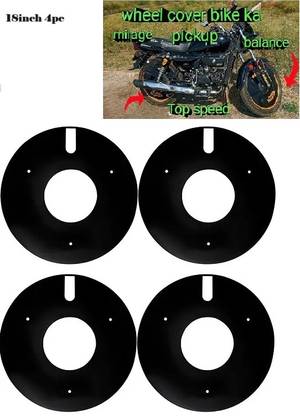 VermsBikers wheel cover splendor, bullet, rx100 etc black set of 4 Bike ...