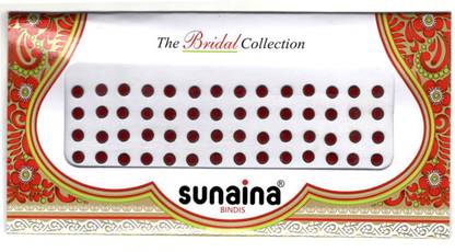 SUNAINA traditional Maroon Bindi with Black Outline sticker kumkum ...