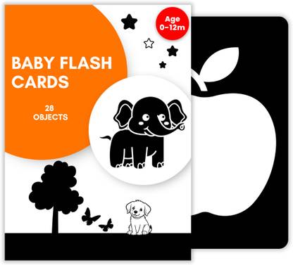 BabyCart Store Baby Flash Cards - Black & White | 0-12 Months | 28 ...