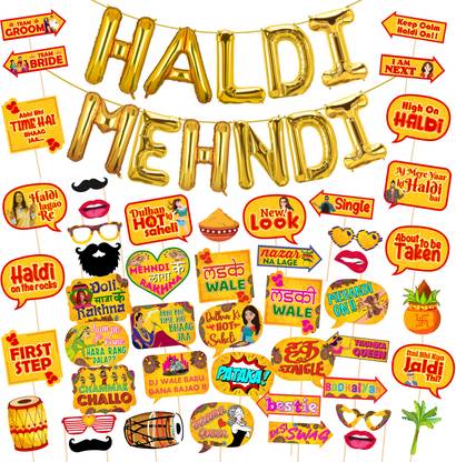 Prihit Mehndi & Haldi Props Decoration for Photoshoot ,Marriage Props ...