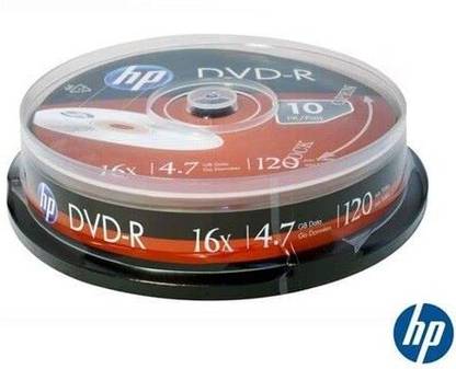 HP DVD Recordable DMA00071 Pack of 10 Disc Cake Box Spindle Speed 16x 4 ...