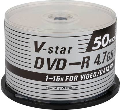 Verbatim DVD Recordable Vstar MDMR4CB50 Pack of 50 Disc Spindle Box ...